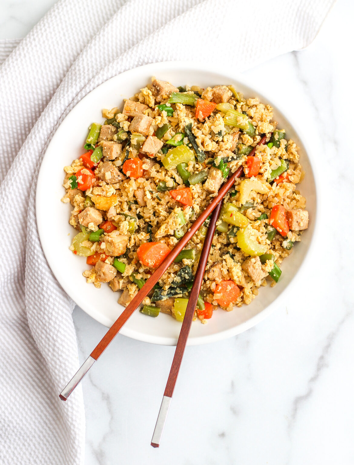 Pork Fried Cauliflower Rice - Mary's Whole Life