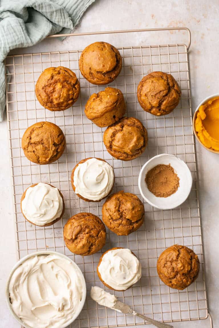 Easy Pumpkin Muffins with Dairy Free Cream Cheese Frosting