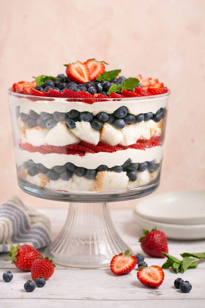 Gluten-Free Strawberry Angel Food Cake Trifle Dessert