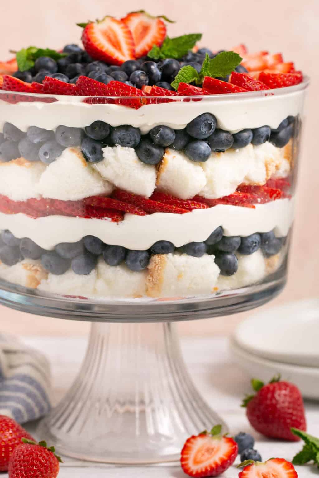Gluten-Free Strawberry Angel Food Cake Trifle Dessert