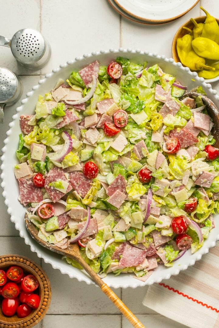 Chopped Italian Grinder Salad Recipe (with Creamy Dressing)
