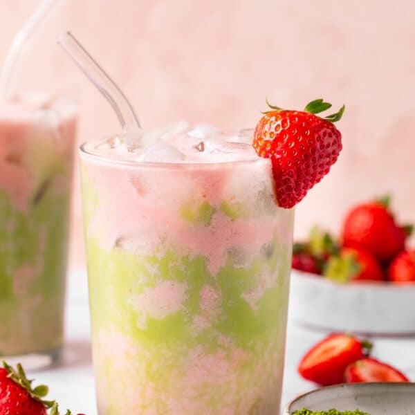 Iced Strawberry Matcha Tea Latte Recipe | Mary's Whole Life