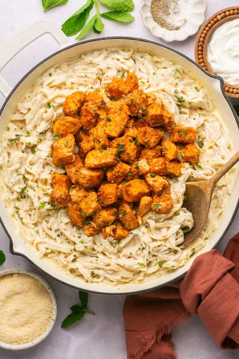 Easy Salmon Pasta with Creamy Labneh Sauce | Mary's Whole Life