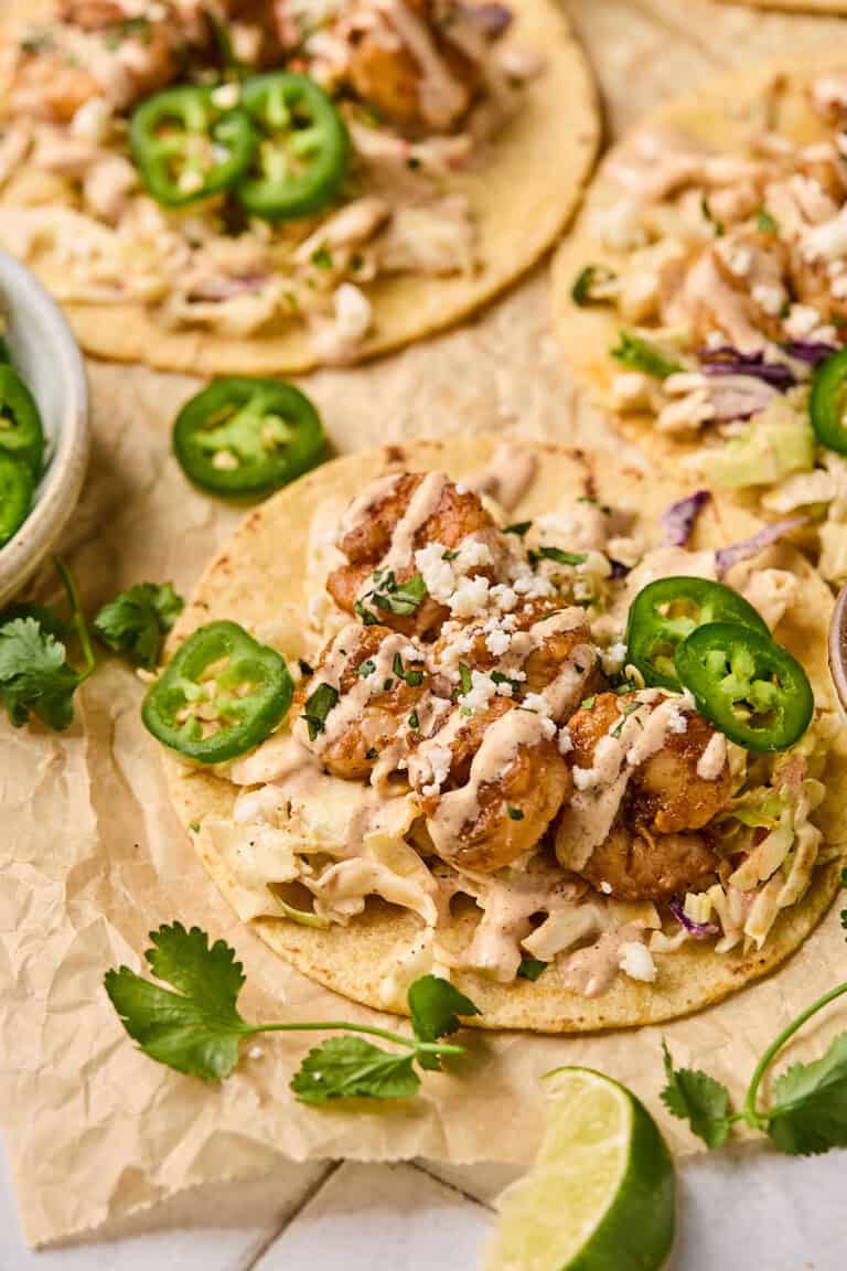 Easy Baja Shrimp Tacos Recipe | Mary's Whole Life