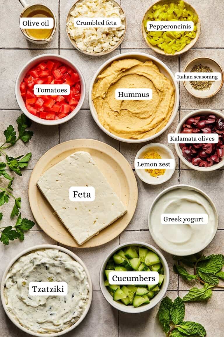Easy Mediterranean Feta Dip (7 Layer Greek Dip!) | Mary's Whole Life