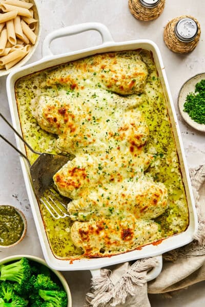 Pesto Chicken Bake (Easy, Cheesy, High-Protein Dinner) | Mary's Whole Life
