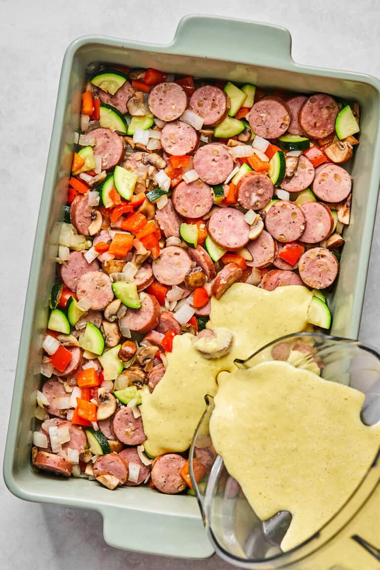 Easy Cottage Cheese Egg Bake with Chicken Sausage | Mary's Whole Life