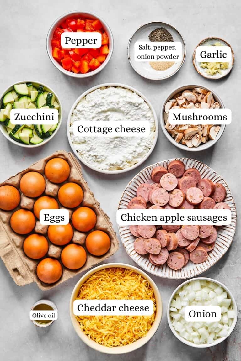 Easy Cottage Cheese Egg Bake with Chicken Sausage | Mary's Whole Life