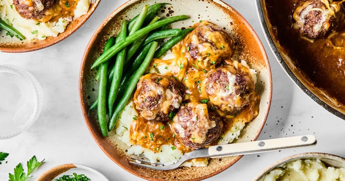 Easy French Onion Meatballs with Gravy | Mary's Whole Life